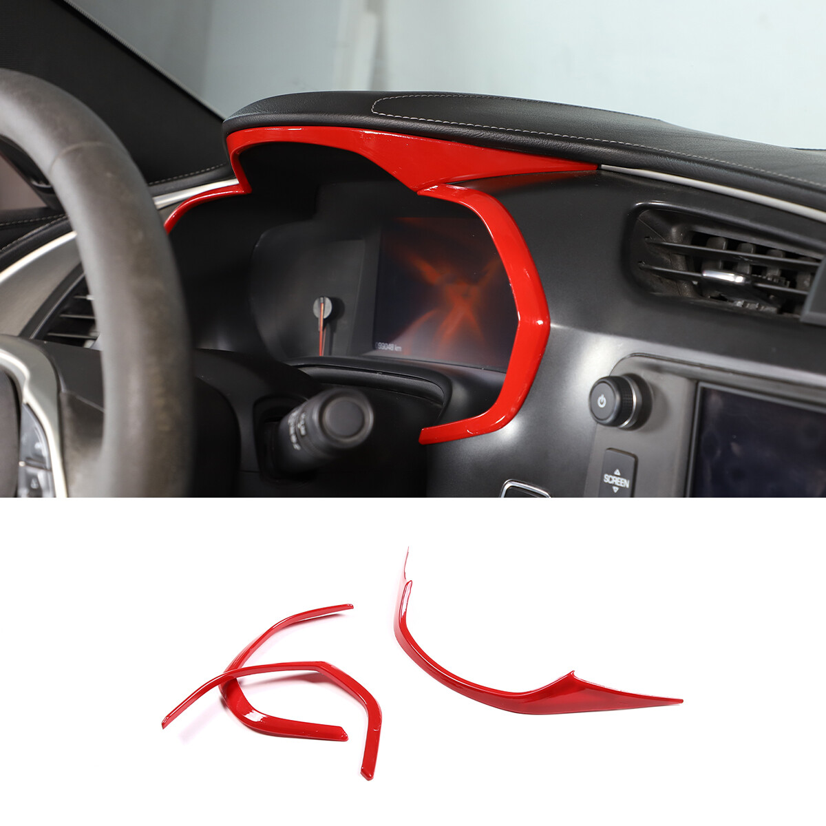 Red Inner Instrument Speedometer Cap Trim Cover For Corvette C7 2014 ...