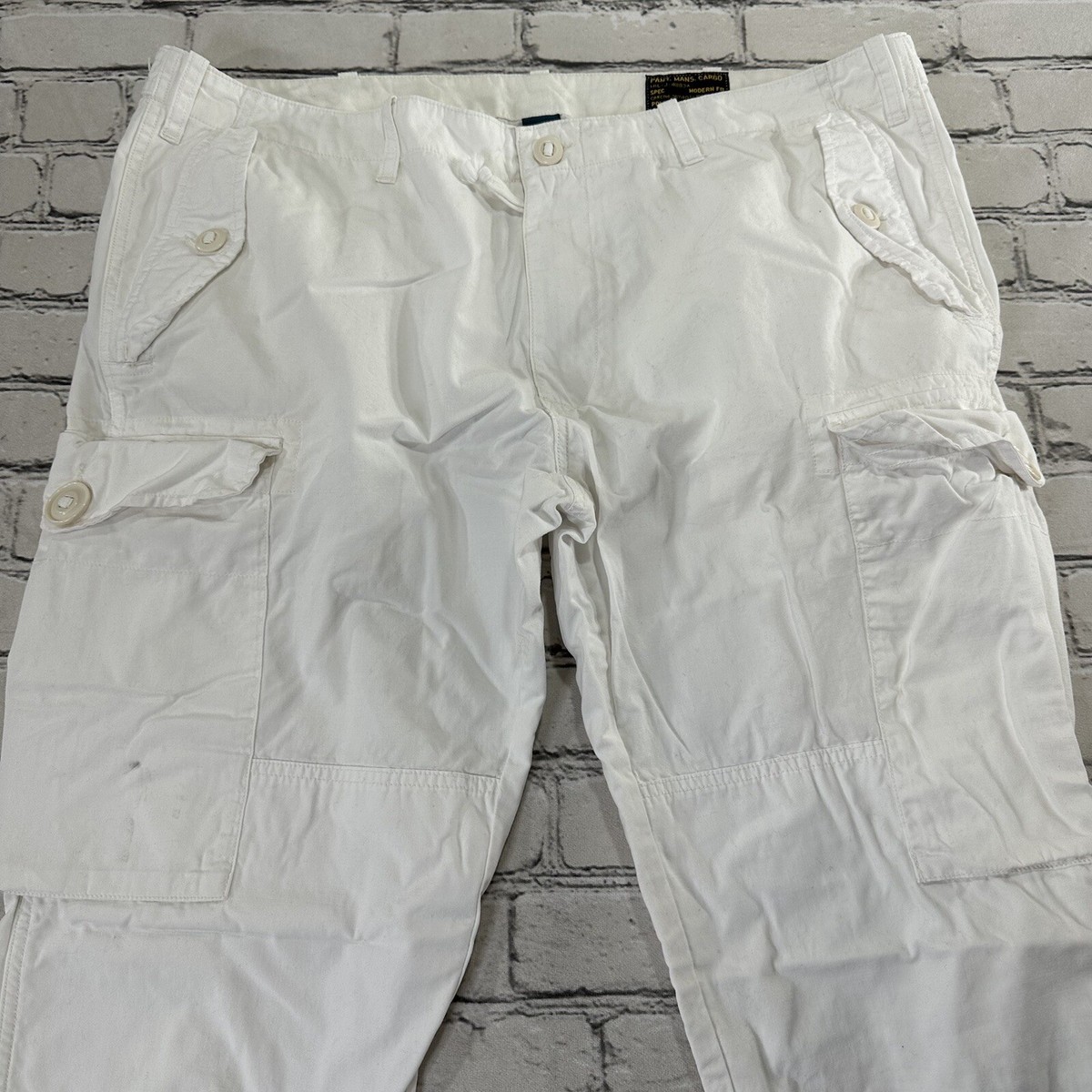 Polo Ralph Lauren RL-067 White Cargo Pants Modern Fit Mens Polo Ralph Lauren RL-067 White Cargo Pants Modern Fit Mens