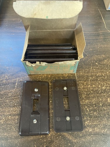 10 NOS Vintage Brown Bakelite Light Switch Cover Plate Antique Cover ...