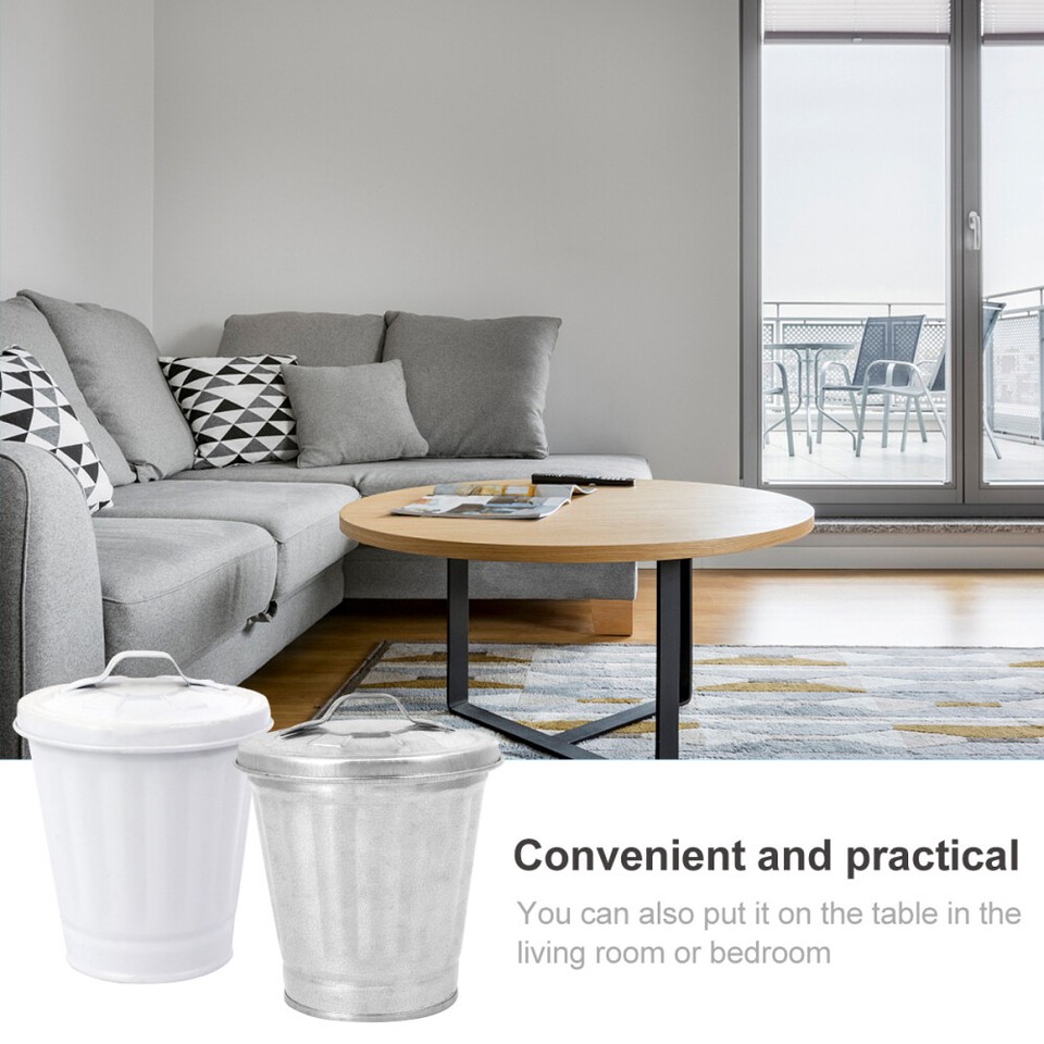 2pcs Coffee Table Trash Can Desktop Garbage Can Makeup Brush Holder | eBay