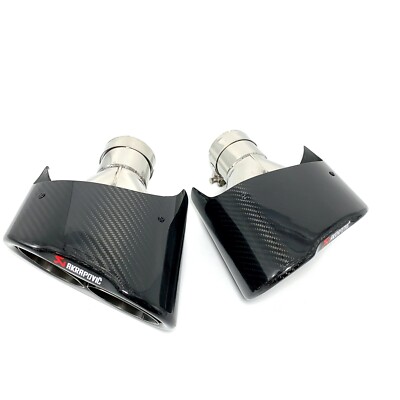 1 Pair Akrapovic Carbon Fiber Exhaust Tip For Audi RS3 RS4 RS5 RS6 RS7 ...