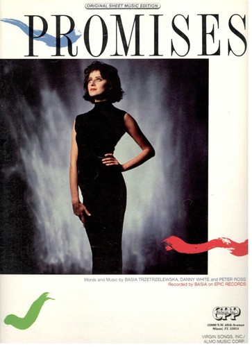 BASIA "PROMISES" SHEET MUSIC-PIANO/VOCAL/GUITAR-EXTREMELY RARE-1986-NEW ...