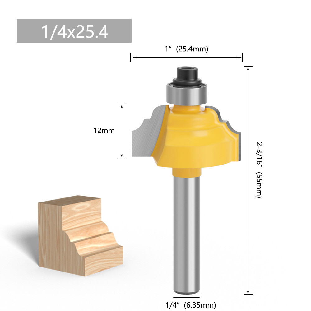 1/4"(6.35mm) Shank Double Roman Ogee Round Over Edge Molding Router Bit ...