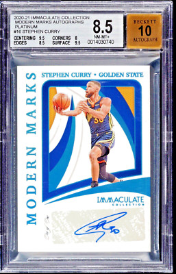 2020 IMMACULATE COLLECTION MODERN PLATINUM STEPHEN CURRY PATCH AUTO 1/1 ...
