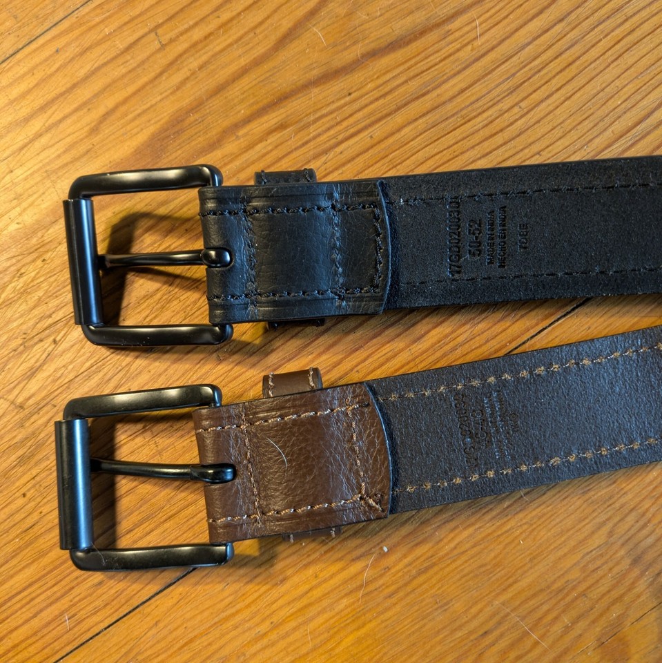 New 2 Dickies Men's Genuine Leather Belts Black 50-52 Brown 46-48 | eBay