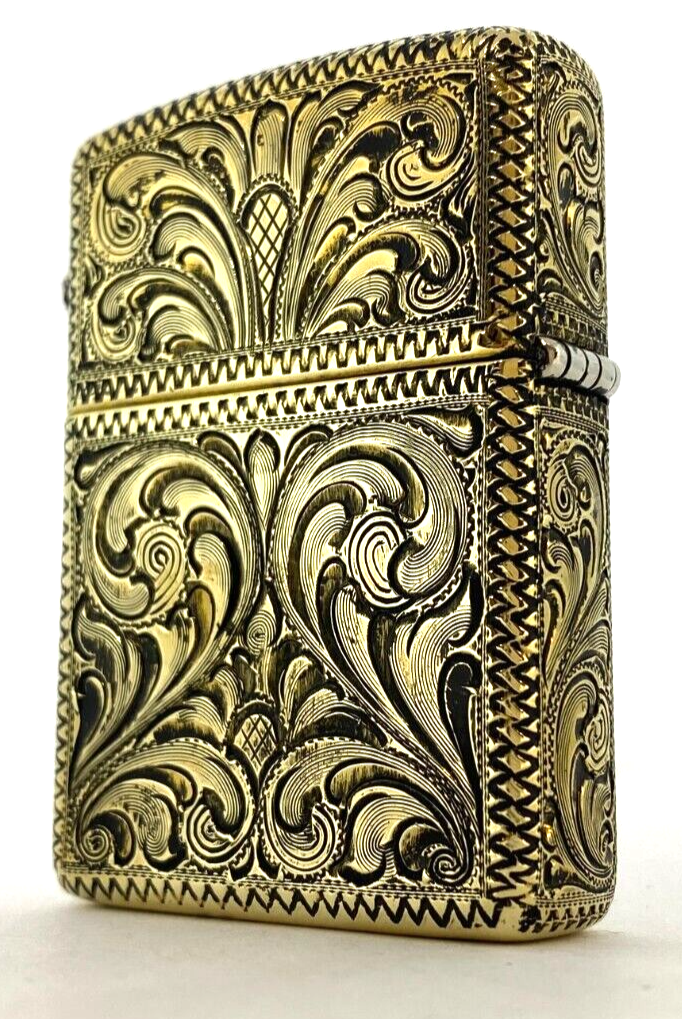 Brass, Armor Wall Zippo Lighter - Sterling Silver Accents Hand Engraved ...