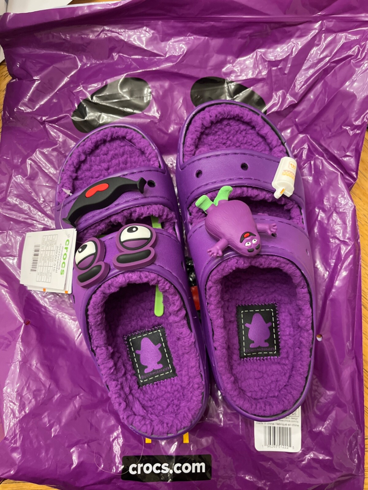 Mcdonald's x Crocs Grimace “cozzzysandal” Limited Edition | eBay