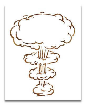 Atomic Bomb Stencil Banksy : Hugger Bomb (No) (2003) Stencil And Ink