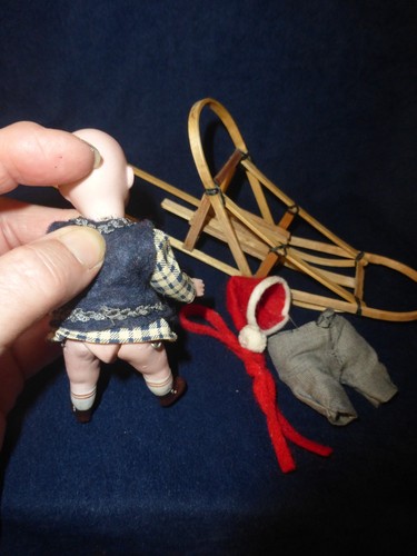 Antique German Kestner Googly Boy Doll On Wood Bobsled 4 1/4" SALE | eBay