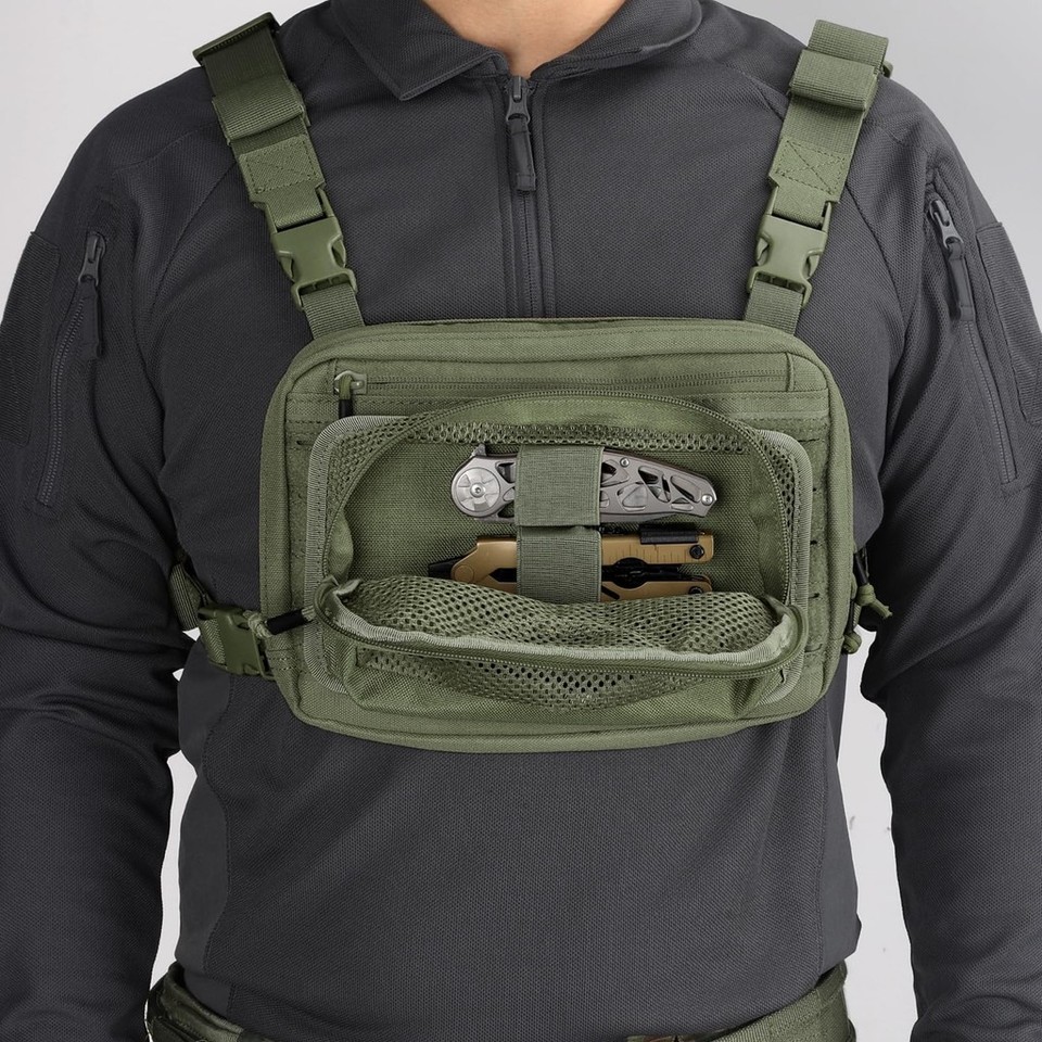 Mesh tool organizer with zipper hook loop for backpack expansion ...