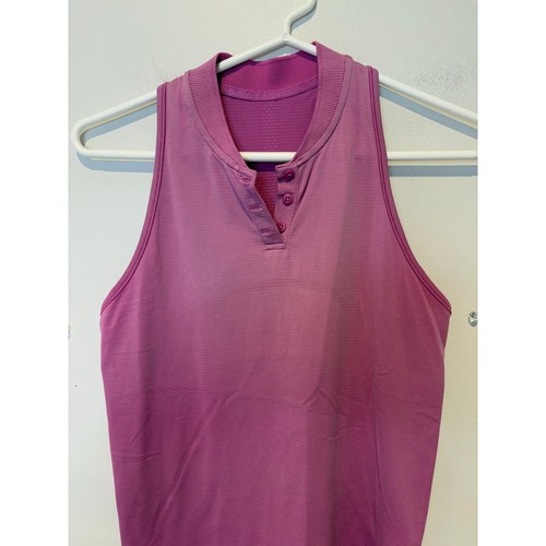 Lululemon Womens Racerback Tank Top Size 6 Henley Mock Collar Pink Sz 6 ...