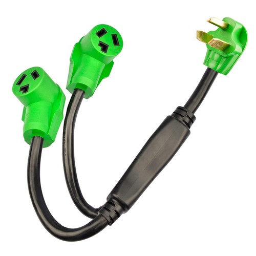 3 Prong Dryer Splitter 30 Amp NEMA 10-30P to (2)10-30R Y Receptacle 26. ...