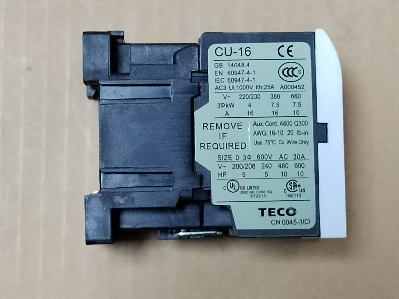 CU-16 220VAC New TECO Contactor free ship | eBay