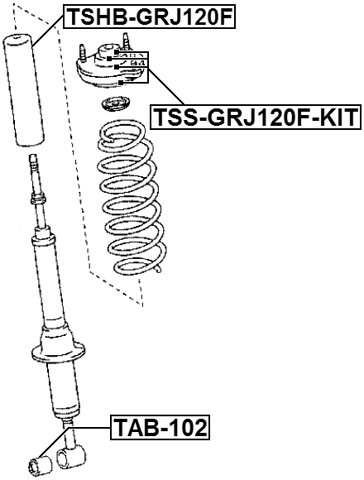 Front Shock Absorber Boot Febest TSHB-GRJ120F Oem 48559-30020 | eBay
