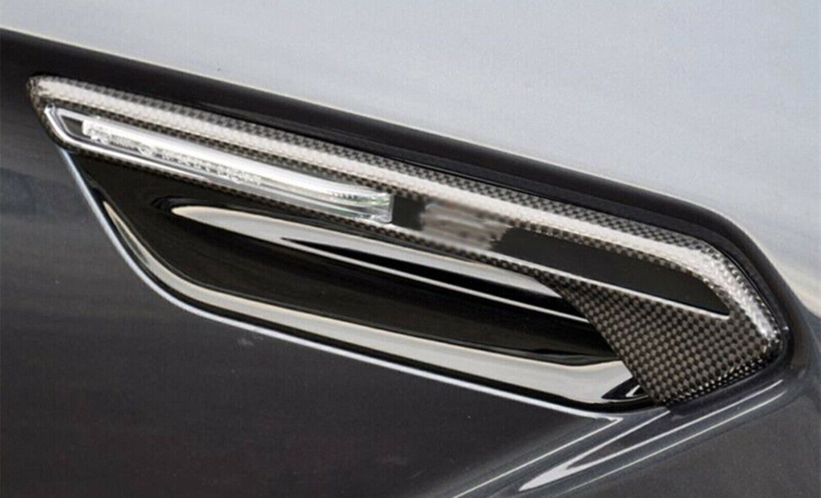 Side Fender Vent Trim Turn Signal Frame For BMW M6 F12 F13 2013+ Carbon ...