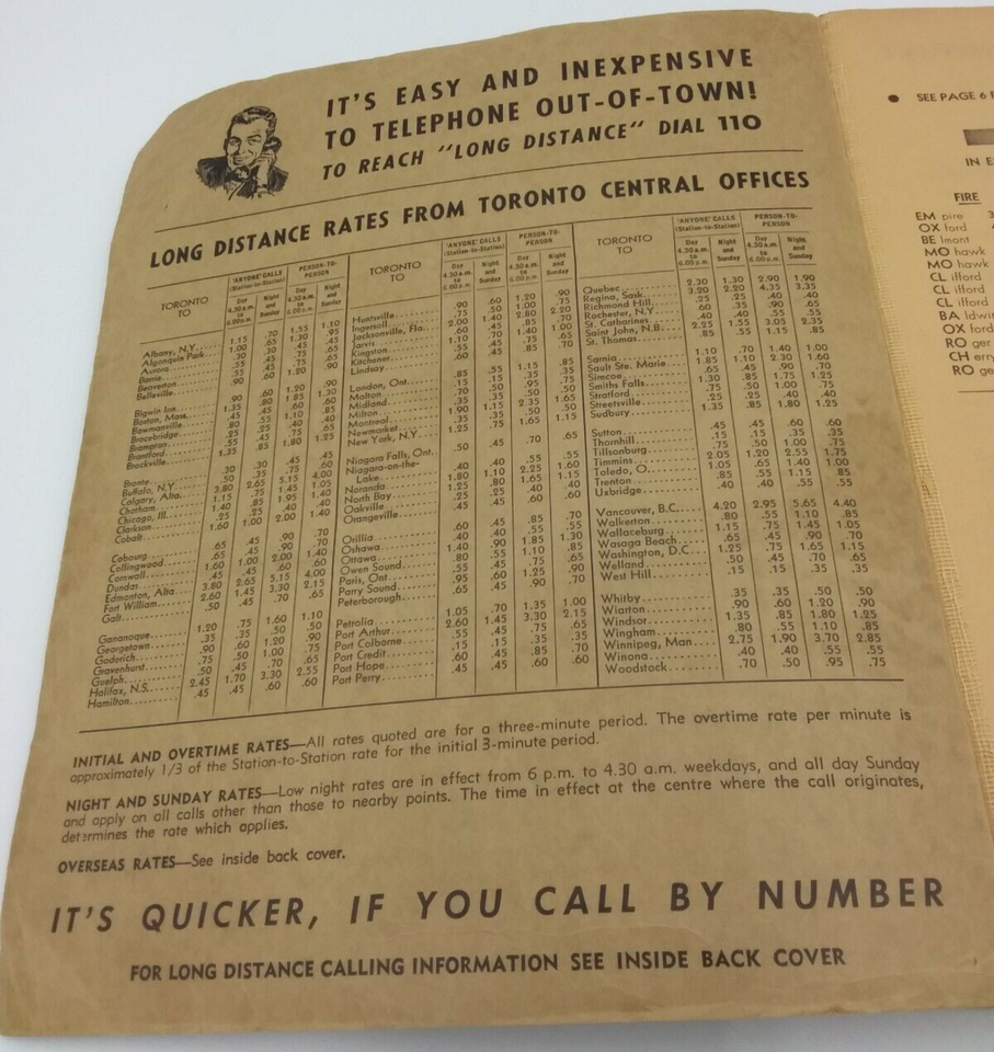 1955 Toronto and Vicinity Bell Canada Telephone Directory Book Rare ...