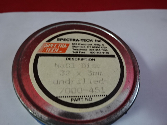 OPTICAL NaCl SODIUM CHLORIDE LENS WINDOW INFRARED IR OPTICS AS PICTURED ...