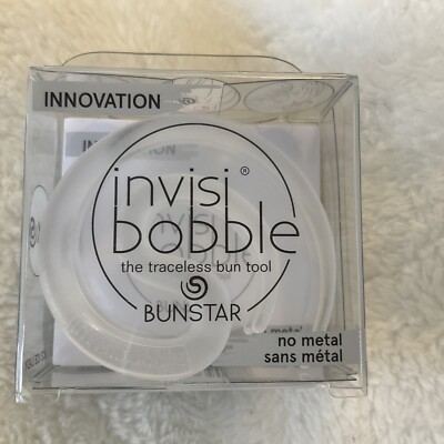 Invisibobble Bunstar Traceless Hair Bun Tool Ice Lady Clear 2 Pk New No ...