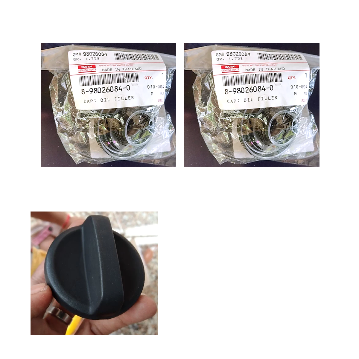 2 Pcs 8980260840 Genuine Oil Filler Cap Cover Isuzu D-MAX Mu-X Mu-7 ...