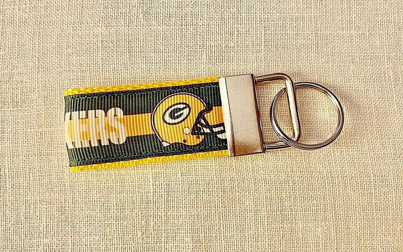 Handmade Mini KEY CHAIN decorated with Green Bay Packers ribbon Zipper ...