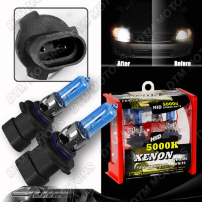 2x Universal 9005XS HB3A Xenon White 5000K 12v 100w High Beam Halogen ...
