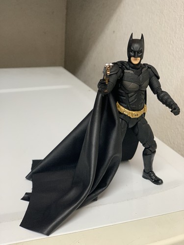 Custom Batman Mafex Leather Cape ONLY 1/12 Movie Masters Mattel NOT ...