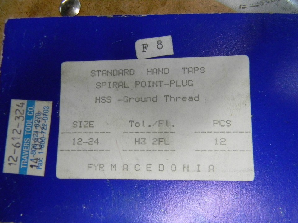 TRAVERS TOOL CO 12-24 H3 2FL HAND TAPS SPIRAL POINT-PLUG | eBay