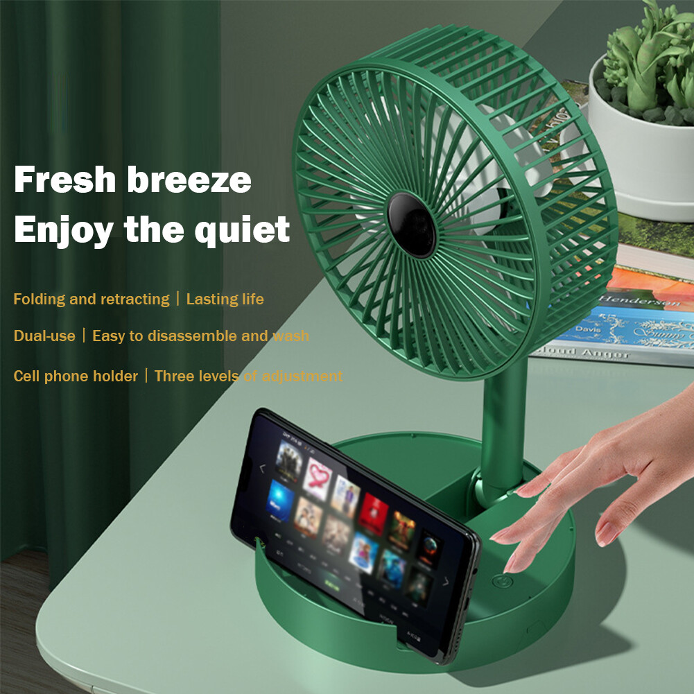 AU Desktop Foldable Fan 2000mah Household Portable USB Telescopic Fans ...