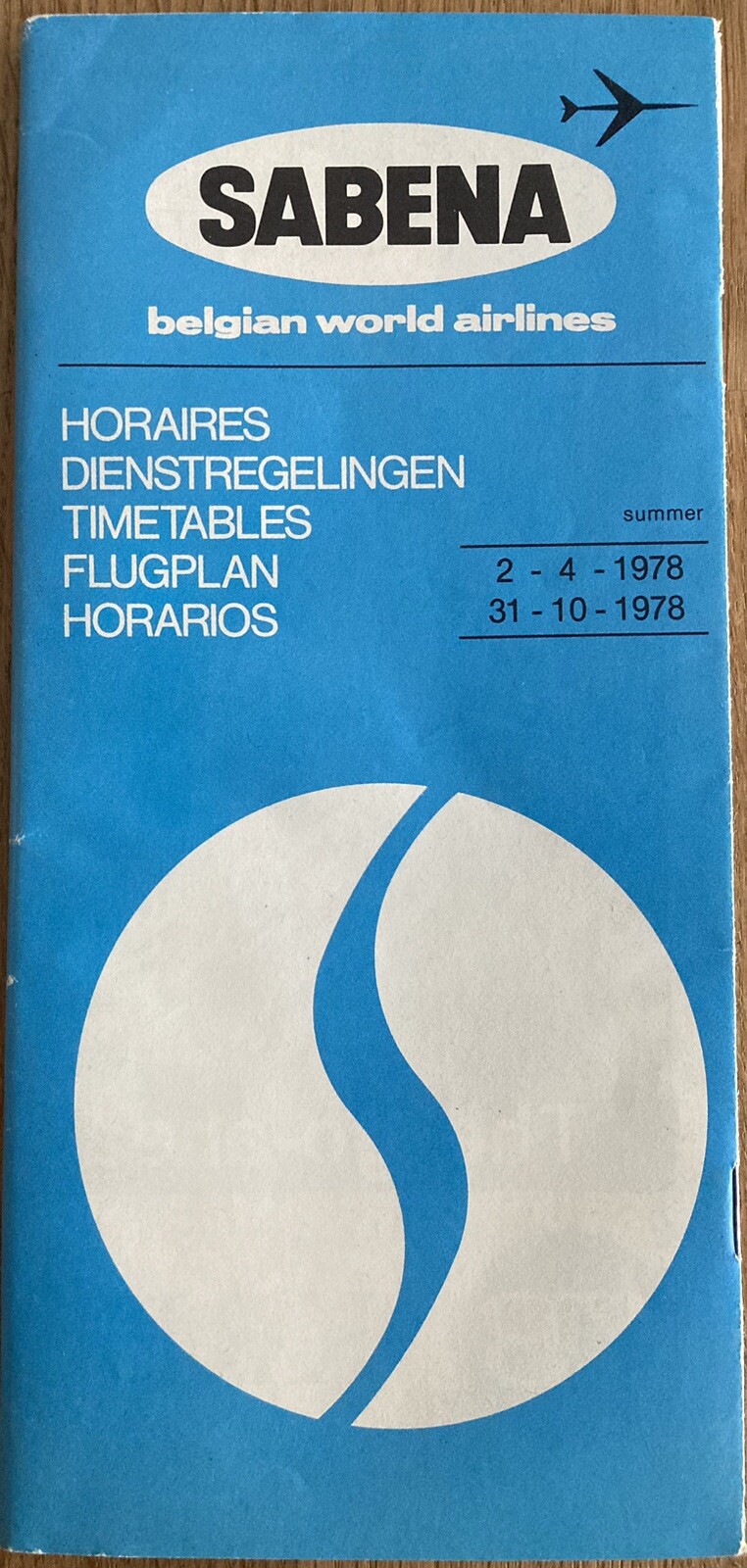 SABENA BELGIAN AIRLINES TIMETABLE SUMMER 1978 ROUTE MAP B747 B707 DC10 ...