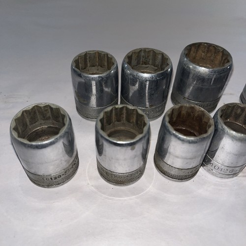 VTG LOT OF 15 1/2INCH DRIVE STANDARD S-K 12 PT KNURLED SOCKETS AS ...