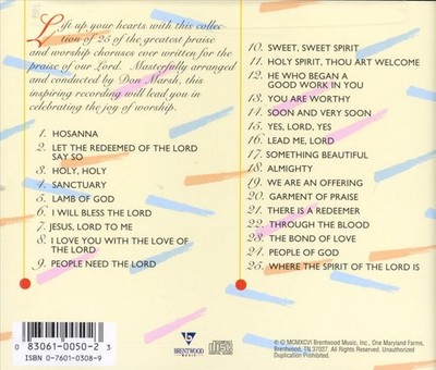 VARIOUS ARTISTS AMERICA'S 25 FAVORITE PRAISE & WORSHIP CHORUSES, VOL. 4 ...