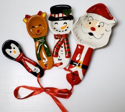 Christmas Measuring Spoons 4pc Santa Holiday Kitchen Home Decor | eBay