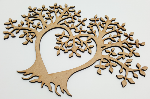 Wooden MDF Heart Tree of Life Tag Shape Embellishment Decoration Craft ...