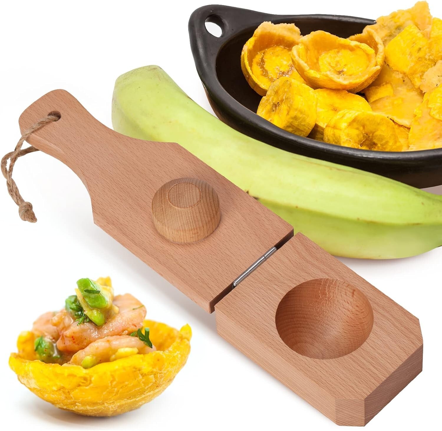 Plantain Masher | Wooden Toston Maker for Stuffing Tostones for ...