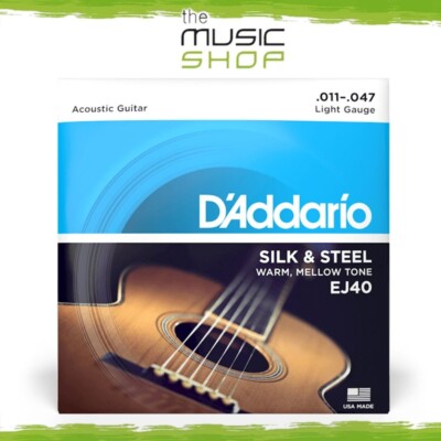 D'Addario EJ40 Silk & Steel 11-47 Light Acoustic Guitar Strings | eBay ...