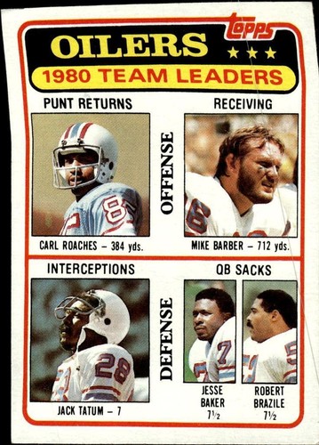 1980 OILERS TEAM LEADERS 1981 Topps Football #207 BUY ANY 2 ITEMS FOR ...