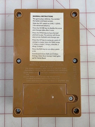 Vintage Mattel Electronic handheld baseball game - works - Battery ...
