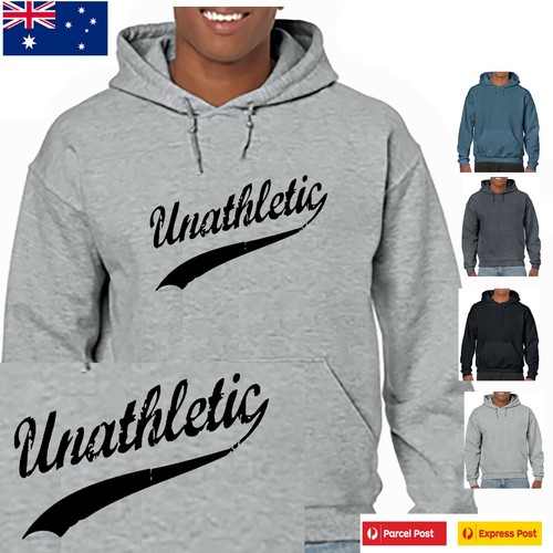 Unathletic parody unfit Gym Hoodie Prints Funny Hoodies slogan Men's ...