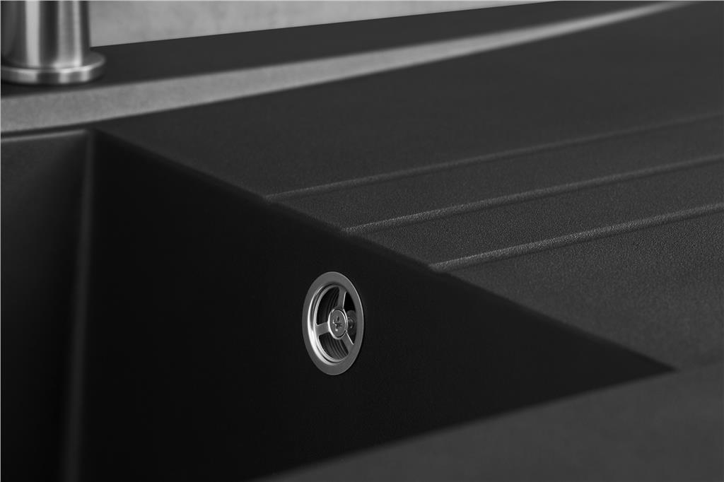 Liquida SEV860BL 1.0 Bowl BIO Composite Reversible Black Kitchen Sink ...