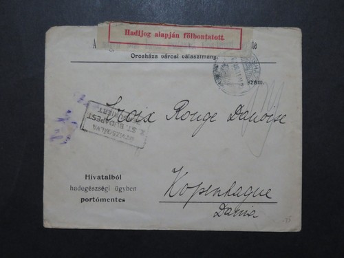 Hungary 1918 Censored POW Cover to Denmark Red Cross - Z9936 | eBay