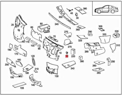 12pcs Genuine MERCEDES BBDC X222 W242 V251 Plug-in fastener 0019880325 ...