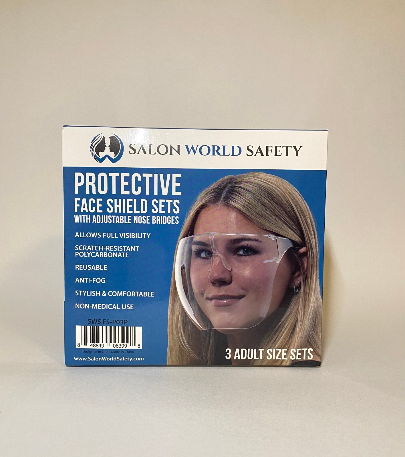 salon world safety protective face shield, adjustable nose bridges 10 ...