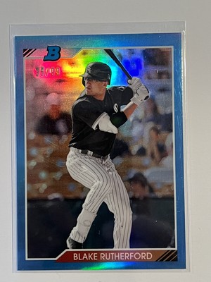 2020 Bowman Heritage Blake Rutherford Blue Refractor/99 Chicago White ...