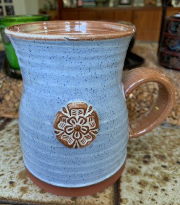 YORK ROSE Art Pottery Coffee Mug Blue Handmade Hand Thrown, Made in ...