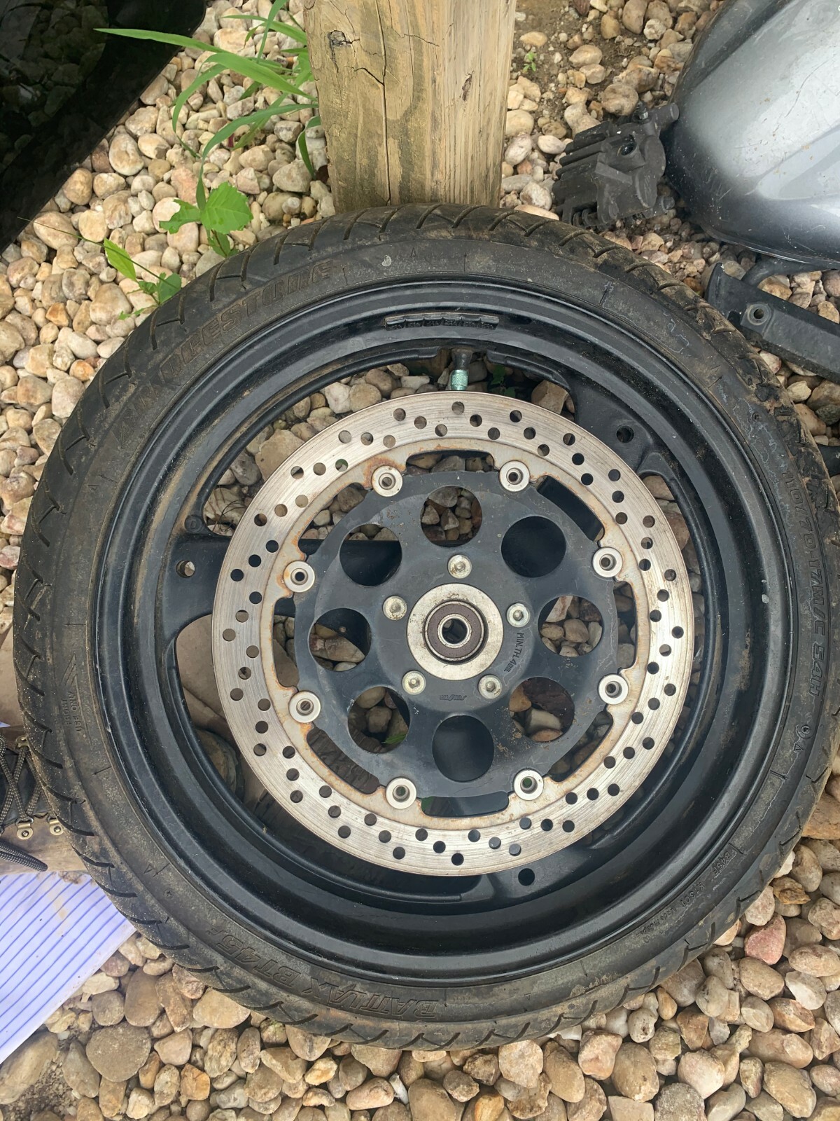 04-09 SUZUKI GS500F GS500 FRONT WHEEL RIM W/ TIRE AND ROTOR | eBay