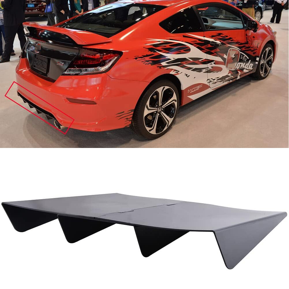 For Honda Civic Sedan Coupe Rear Diffuser 4 Fins Splitter Bumper ...