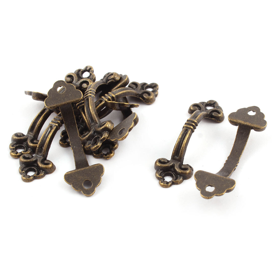 Home Metal Door Arch Shape Decorative Box Pull Handle Bronze Tone 10 ...