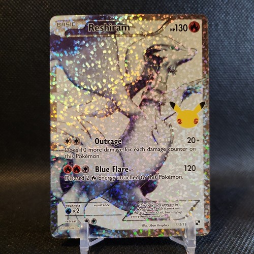 Reshiram 113/114 Pokemon TCG Celebrations Holo Full Art Ultra Rare Card ...