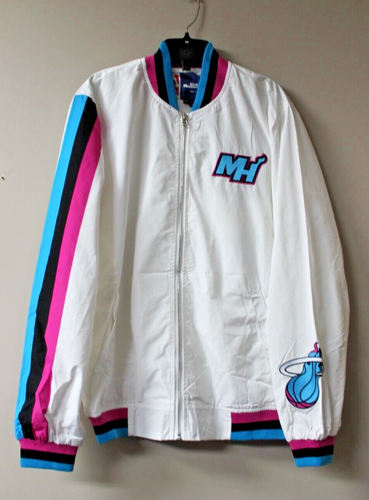 New NBA Miami Heat City Edition embroidery zip up Nylon jacket men's ...