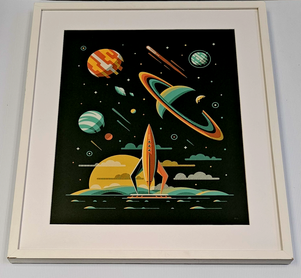 DKNG Aquarius 20x24 Framed Rocket Galaxy Space Silkscreen 16x20 Art Print Poster | eBay